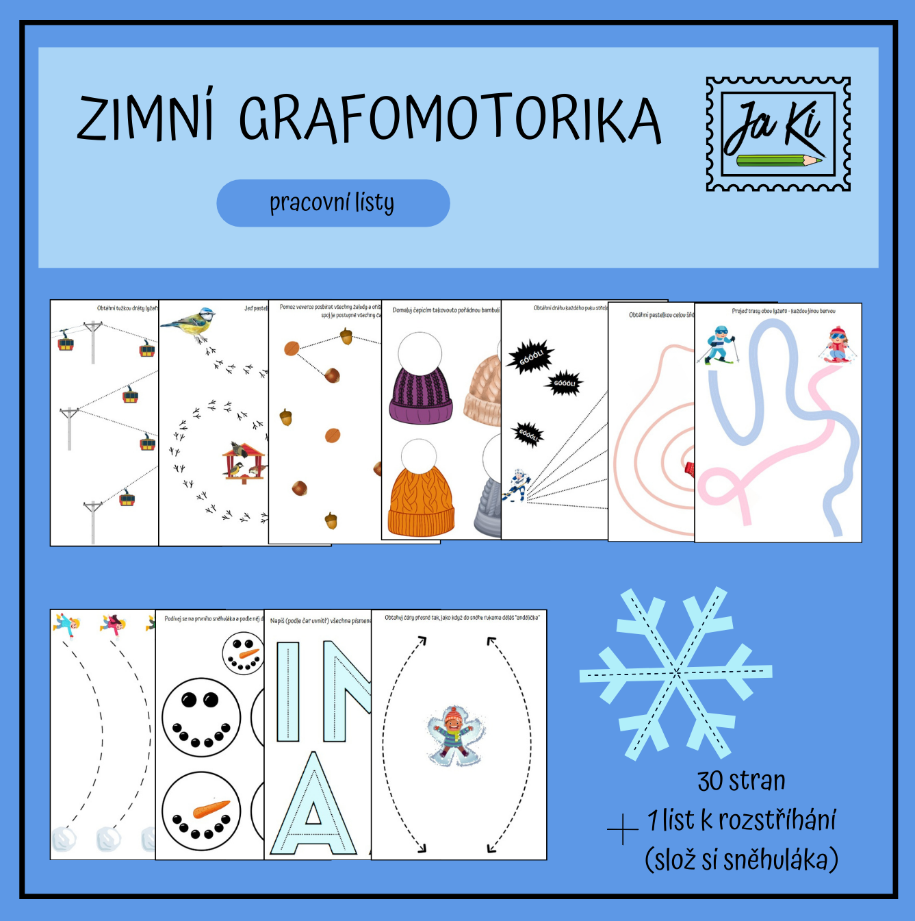 Zimní grafomotorika - Grafomotorika | UčiteléUčitelům.cz